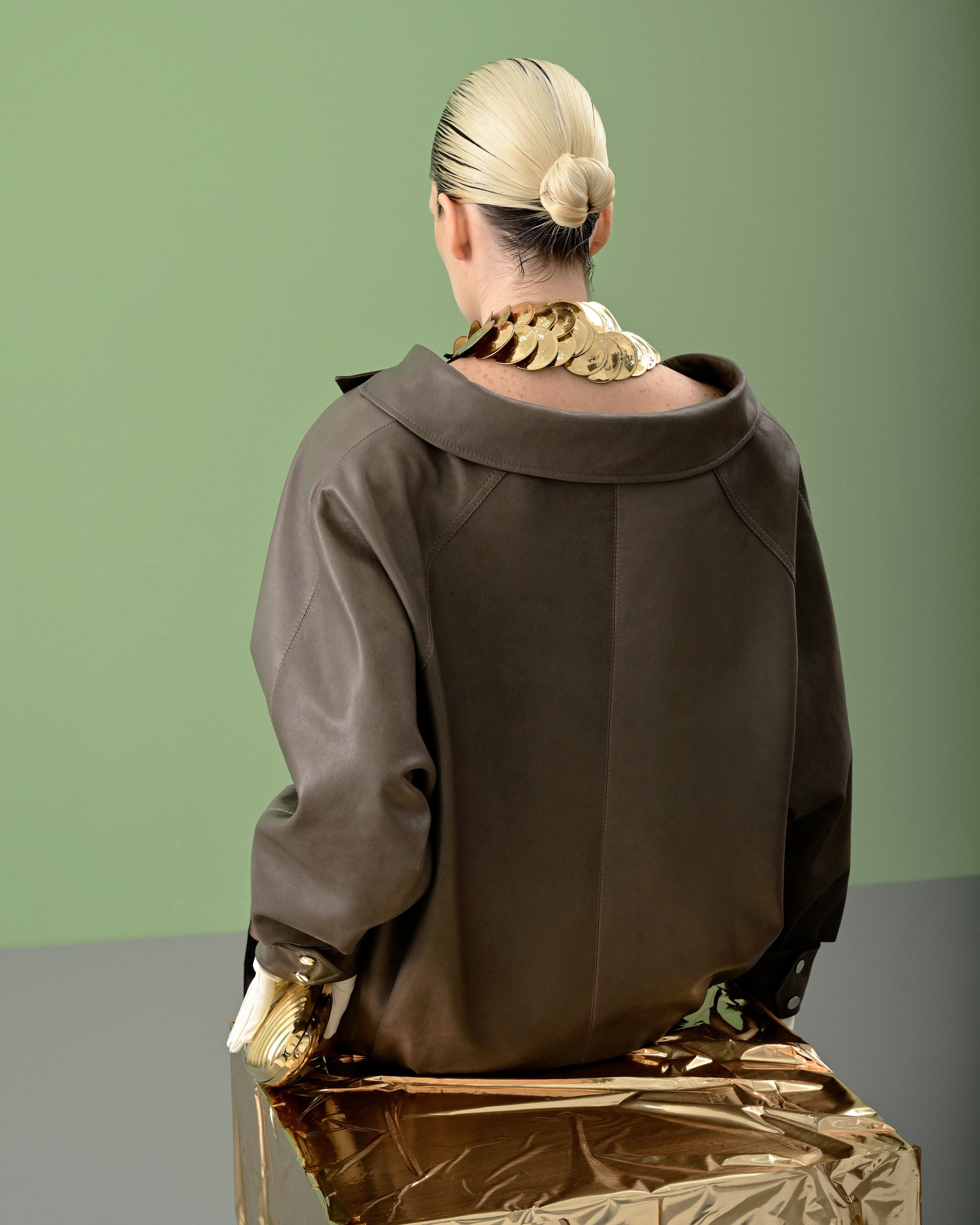 Georgia Grey Jacket in Leather – TATA LA
