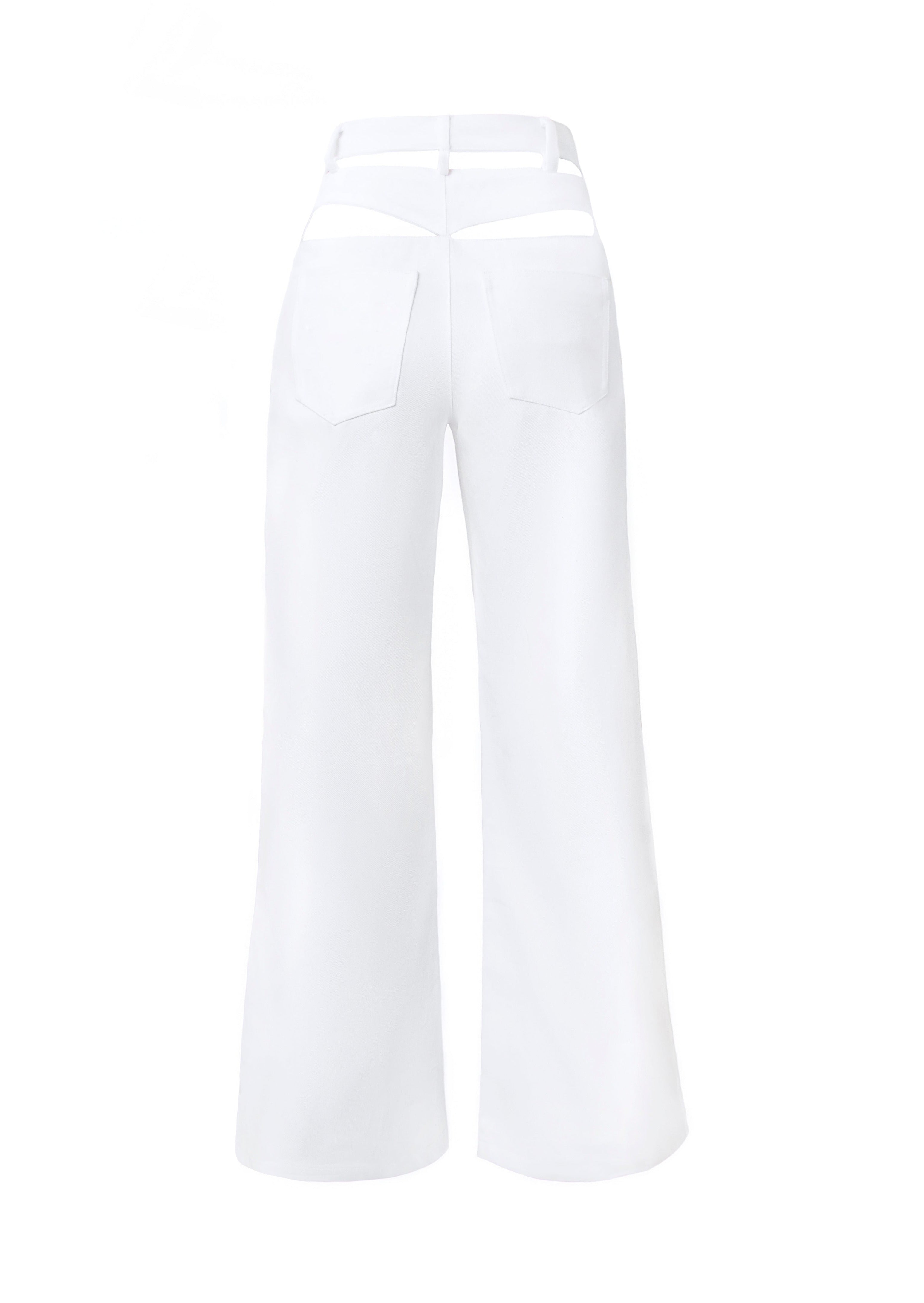 White Cutout Pants – TATA LA