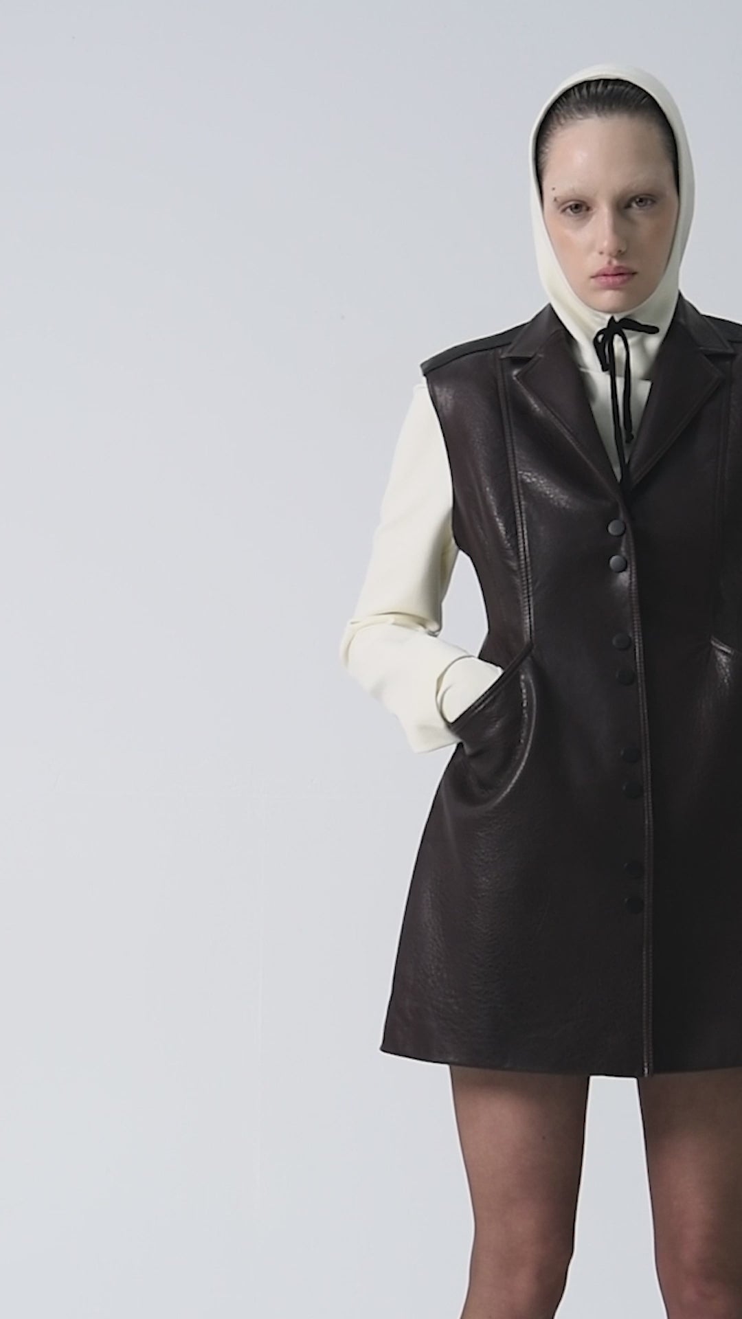 Fernanda Dark Brown/Black Leather Vest – TATA LA
