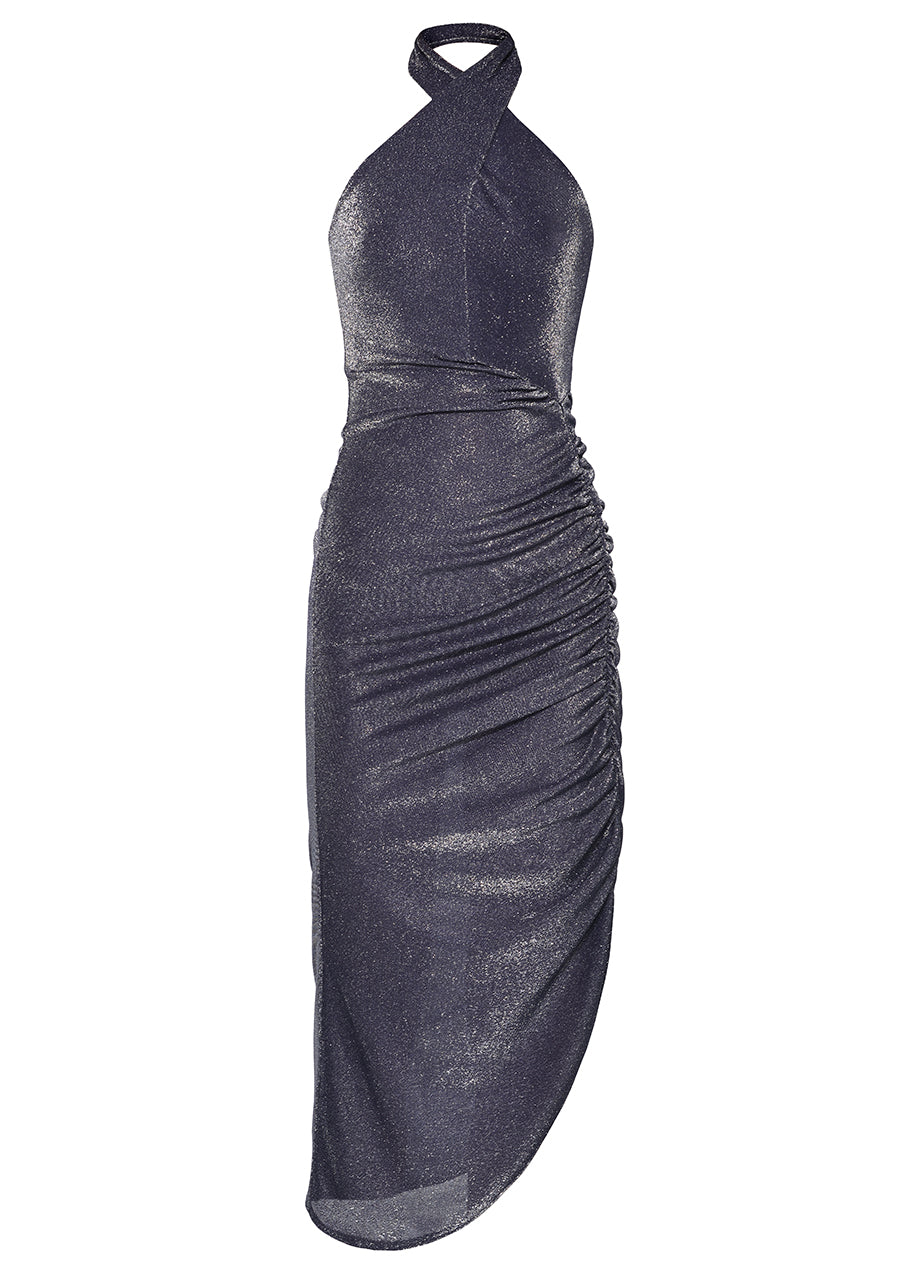 Sparkly Twisted Neck Dress – TATA LA