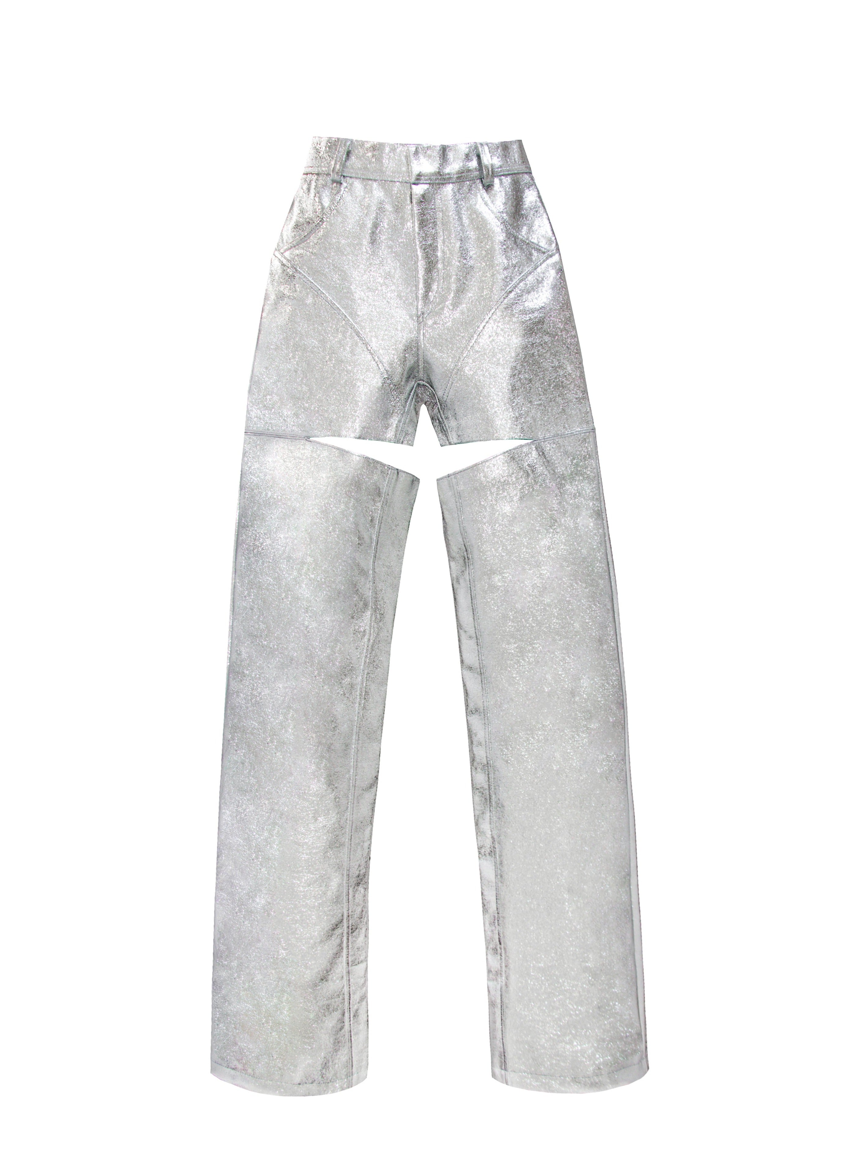 Silver Vinyl Leather Pants – TATA LA