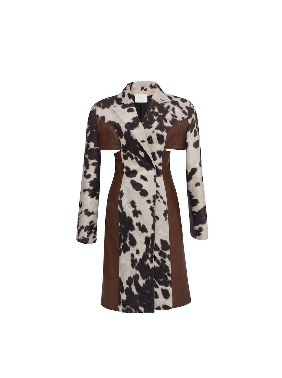 Faux Cow Suede/Leather Coat – TATA LA