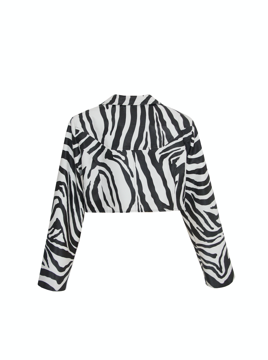 Faux Zebra Leather Jacket – TATA LA